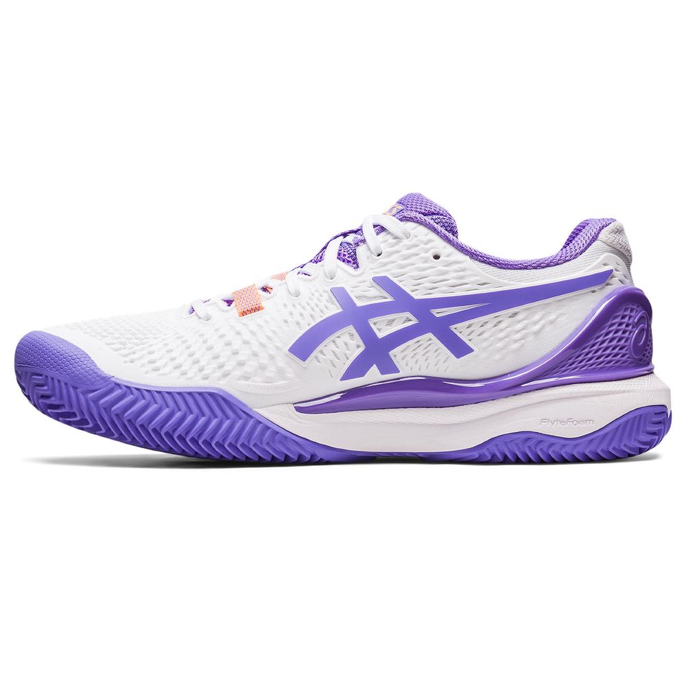 Tenis Asics Gel Resolution 9 Clay Femenino Blanco New Asics